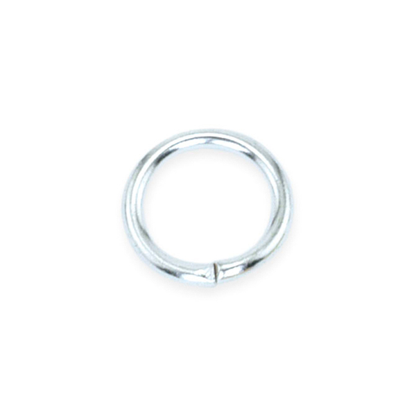 Jump Rings O.D. 8 mm .315 in I.D. 5.7 mm .223 in wire diameter approx.19Ga Silver Plated 144 pc