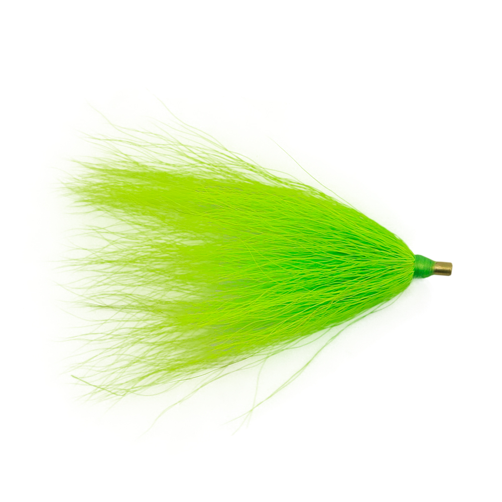 Aqua-Clear, Bucktail Teaser Rivet Slider, Chartreuse Hair, 3 pc