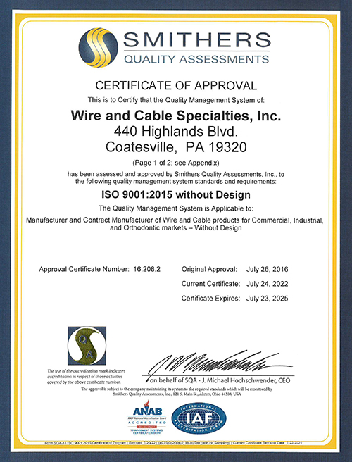 WCS ISO Certifications